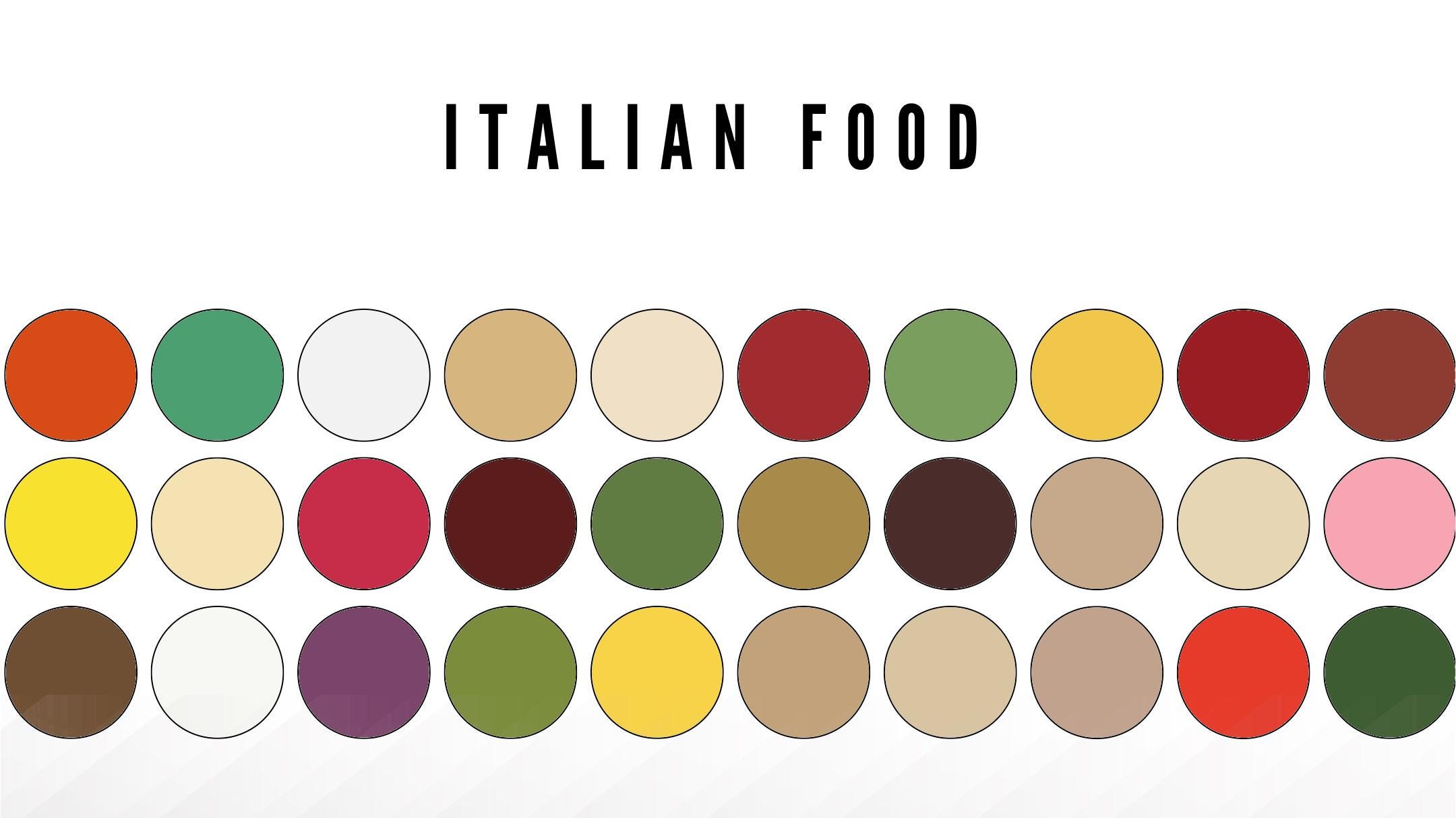 Procreate Color Palette Italian Food Spaghetti Pasta Italy Inspired ...
