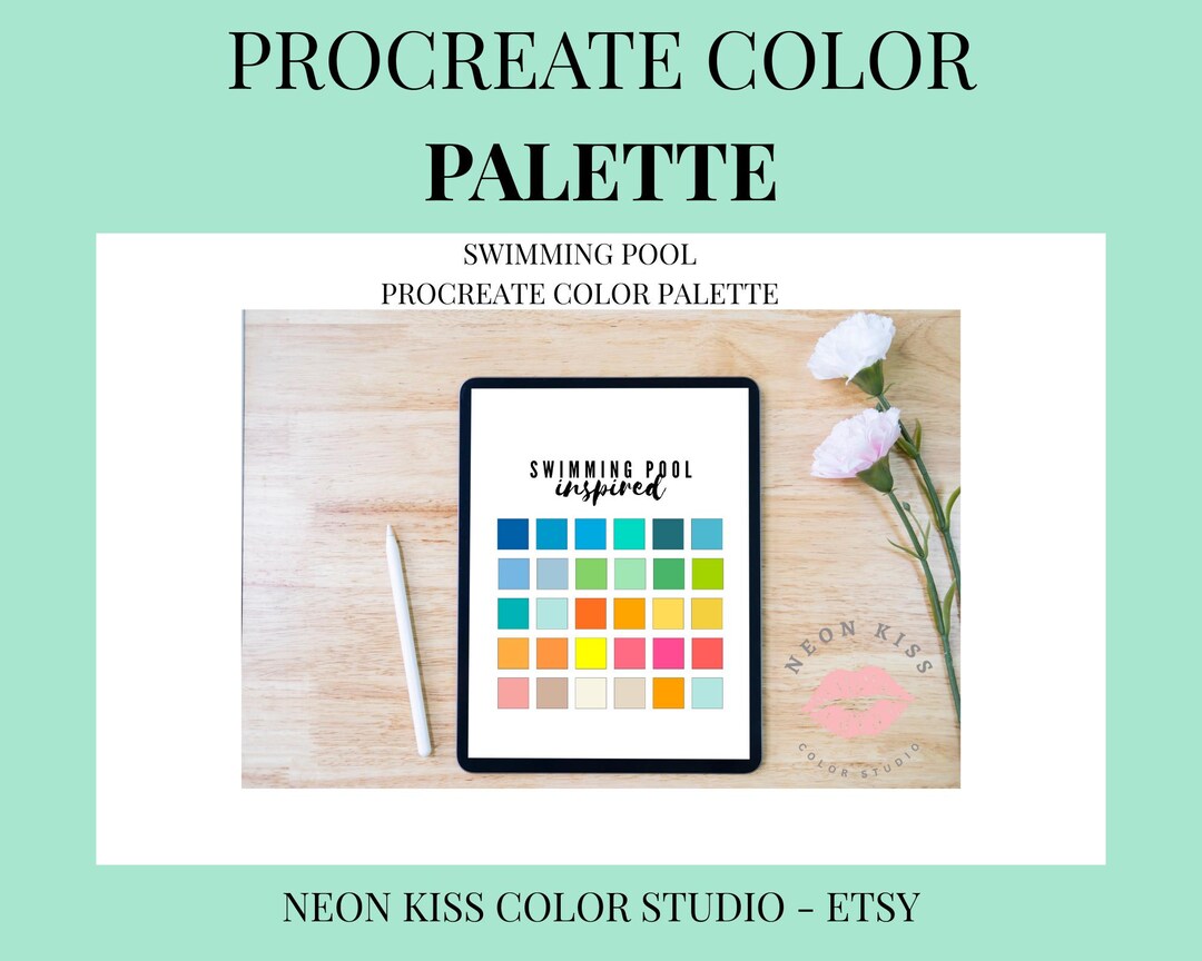 Swimming Pool Color Palette for Procreate – 30 Colors With Hex Codes ...