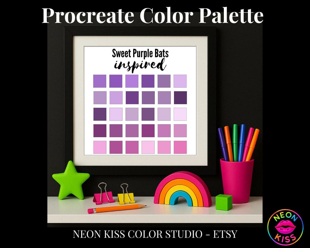 Procreate Color Palette Sweet Purple Bats Lavender Pink Inspired Color ...