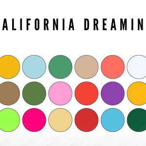 Procreate Color Palette California Dreaming Cali Travel Inspired Color ...