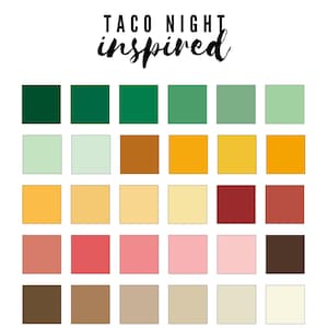 Procreate Color Palette Taco Night Food Mexican Inspired Fiesta Color ...