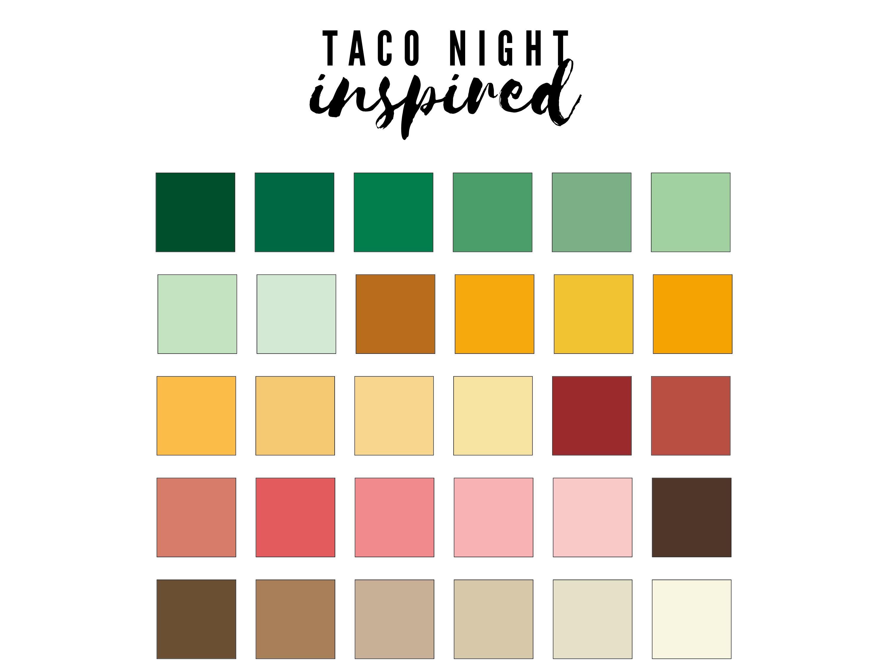 Procreate Color Palette Taco Night Food Mexican Inspired Fiesta Color ...