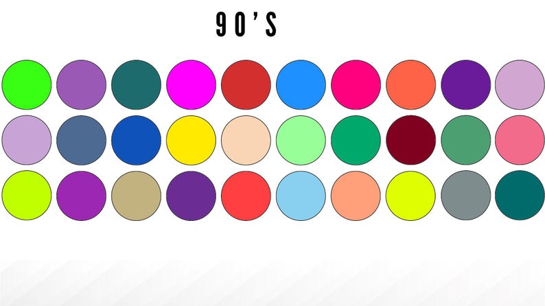 Procreate Color Palette 1990s 90s Nineties Vibes Inspired Color Scheme ...
