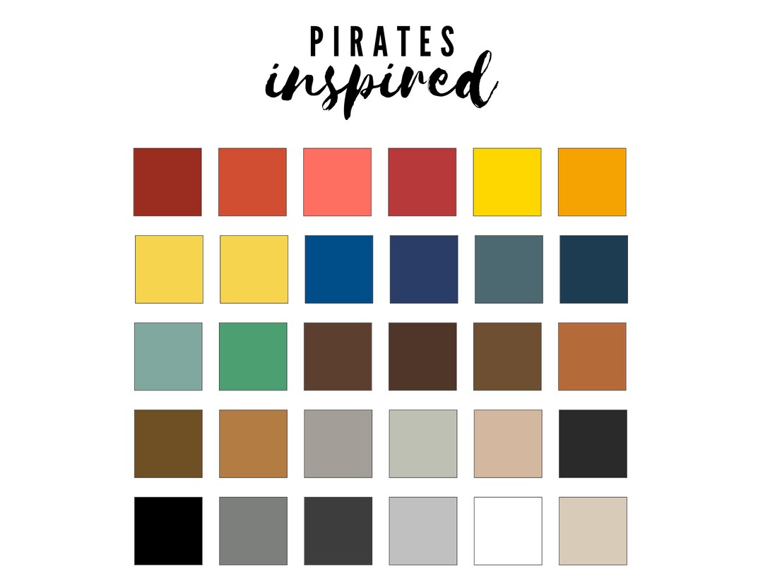 Procreate Color Palette Pirate Sea Ocean Inspired Color Scheme Swatches ...