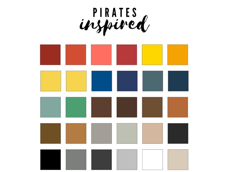 Procreate Color Palette Pirate Sea Ocean Inspired Color Scheme Swatches ...