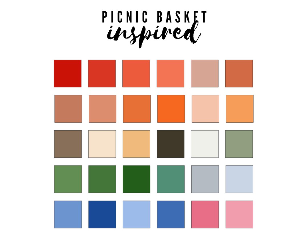 Procreate Color Palette Picnic Basket Outdoor Food Summer Seasonal ...