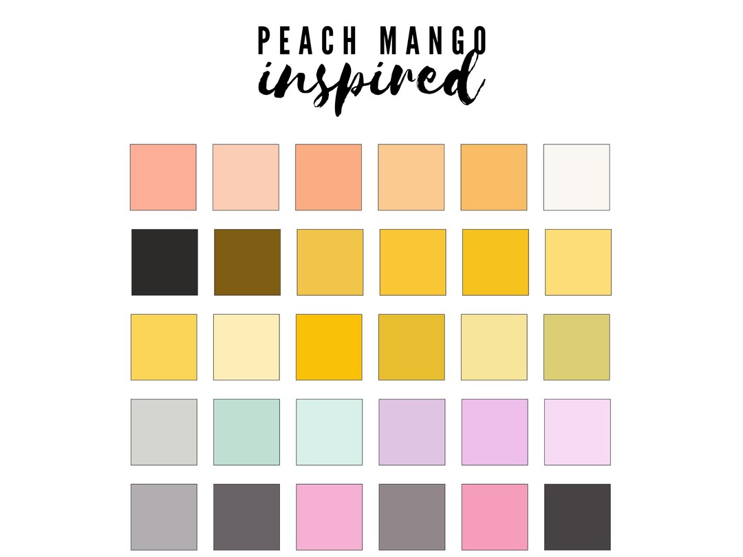 Procreate Color Palette Peach Mango Smoothie Food Drink Summer Inspired ...