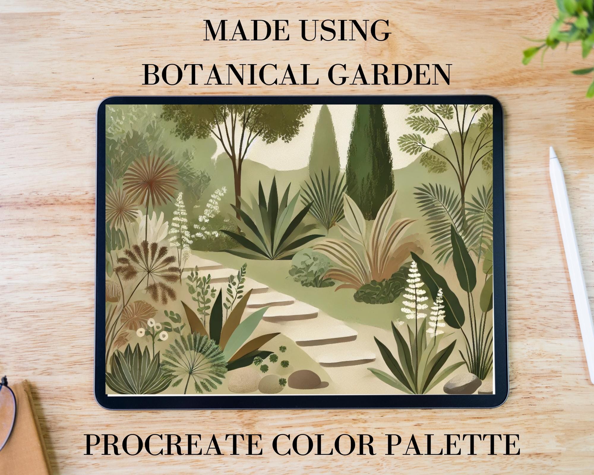 Procreate Green Color Palette – 30 Botanical Garden Swatches for ...