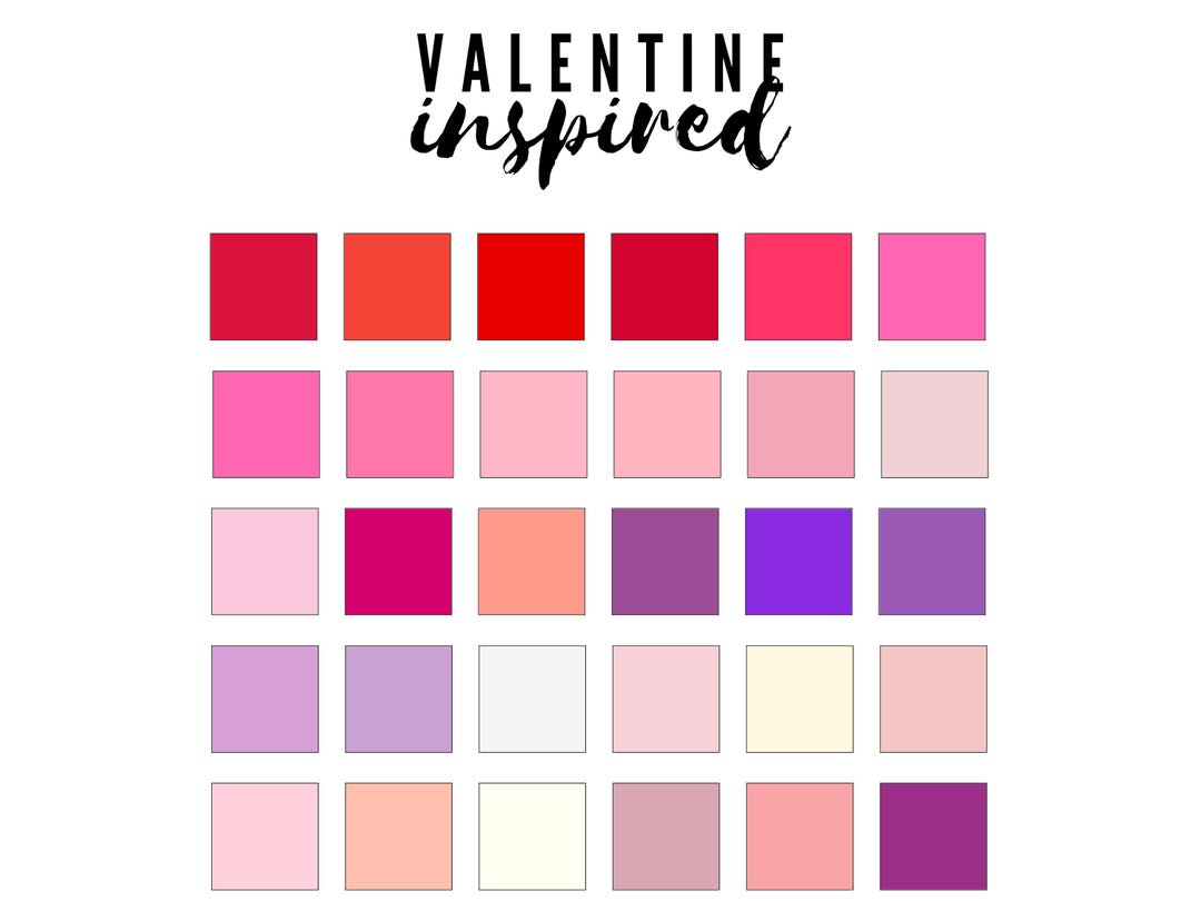 Procreate Color Palette Valentine's Day Love Inspired Romance Pinks ...