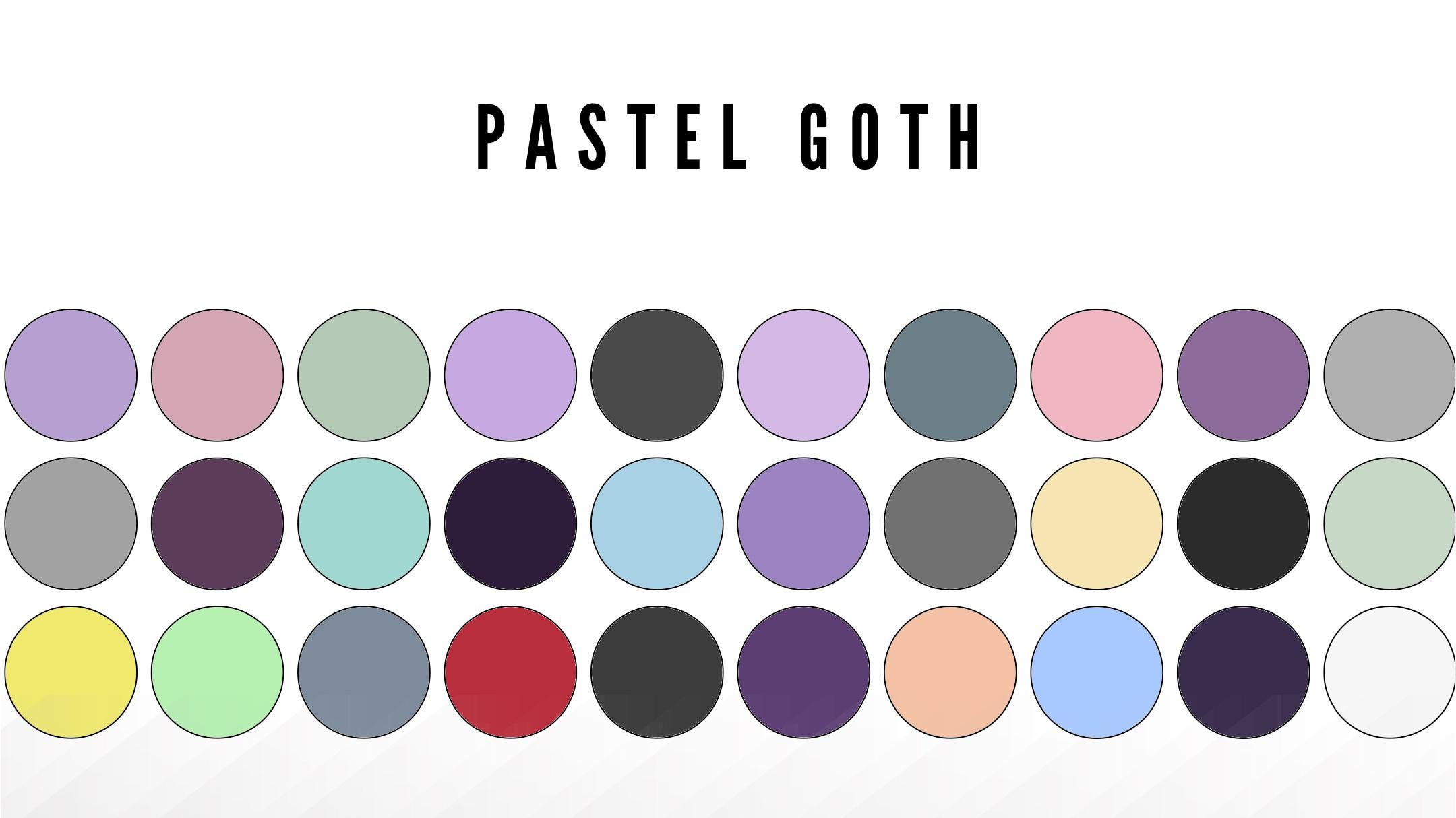 Procreate Color Palette Pastel Goth Digital Art Coloring - Etsy