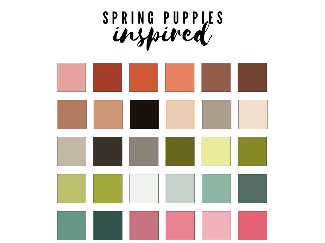 Procreate Color Palette Spring Puppies Cute Baby Animal Inspired Color ...