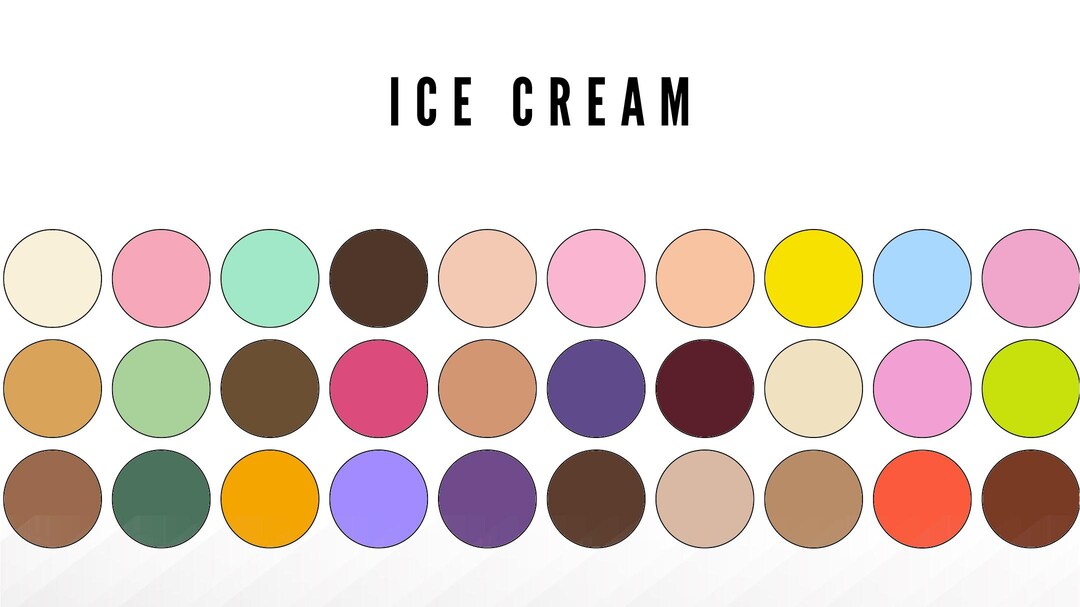 Procreate Color Palette Ice Cream Treat Food Dessert Inspired Color ...