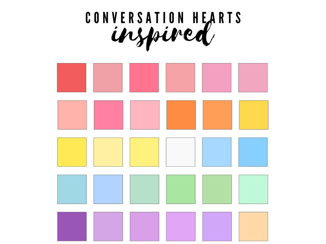 Procreate Color Palette Valentine's Day Conversation Candy Hearts ...
