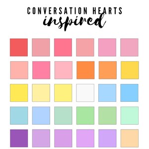 Procreate Color Palette Valentine's Day Conversation Candy Hearts ...
