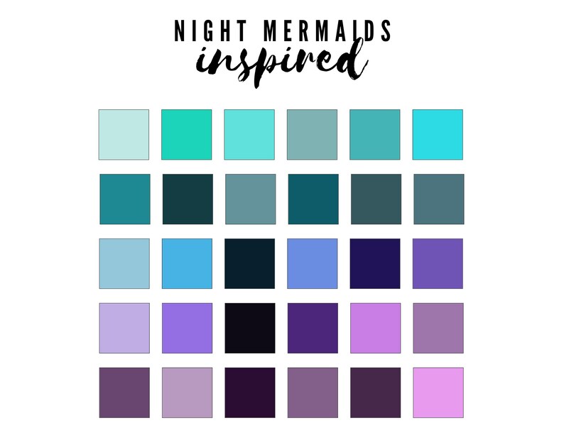 Procreate Color Palette Night Mermaids Fantasy Ocean Sea Inspired Color ...