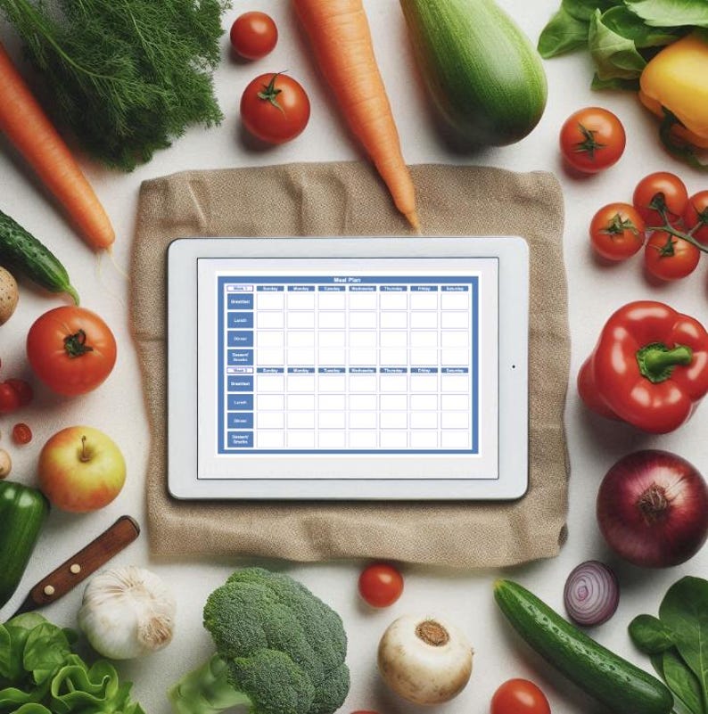 Complete Yearly Meal Planner | Simple Excel Template | No Formulas | 4 ...