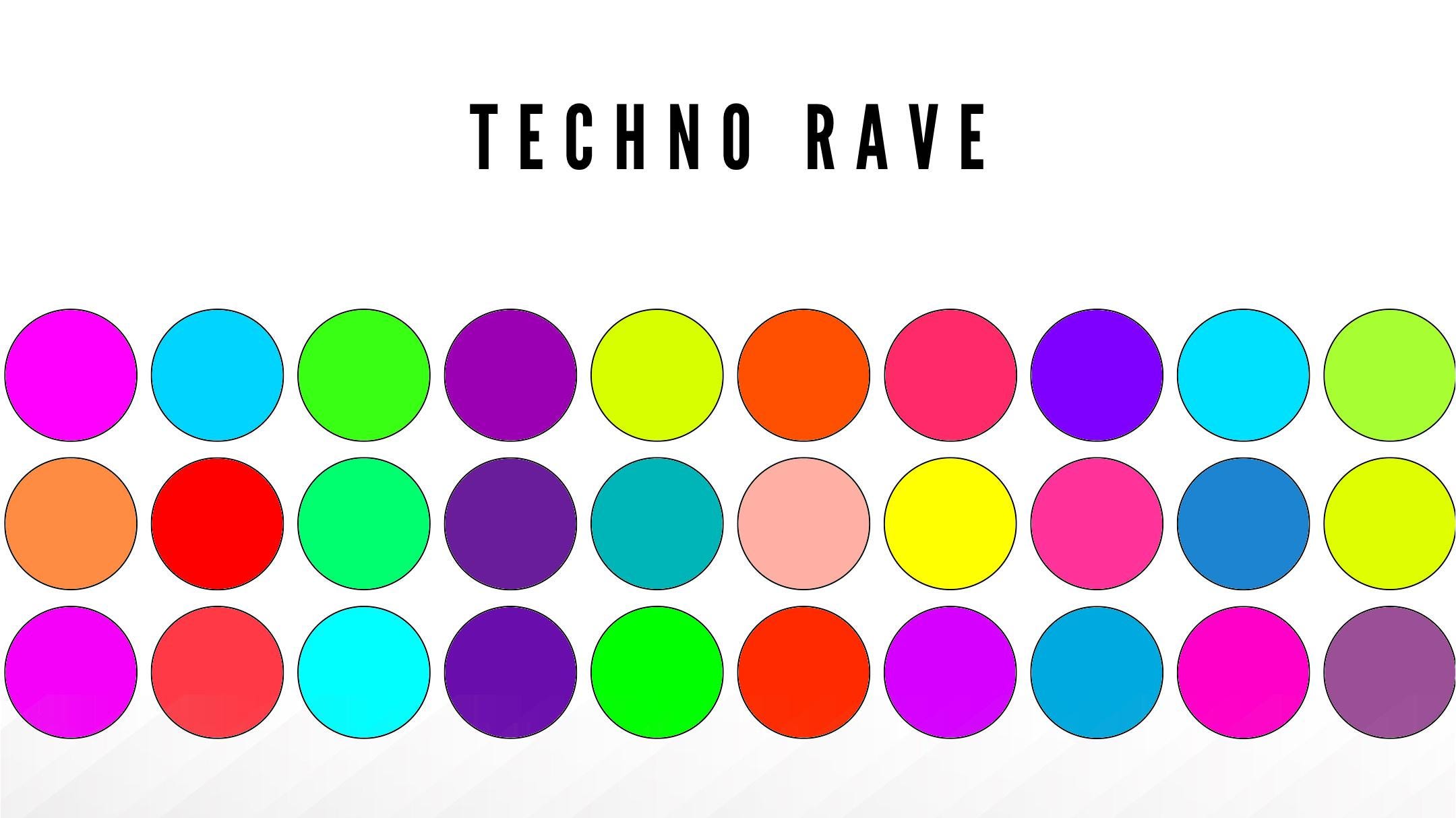 Procreate Color Palette Techno Rave Inspired Neon Colors Coloring ...