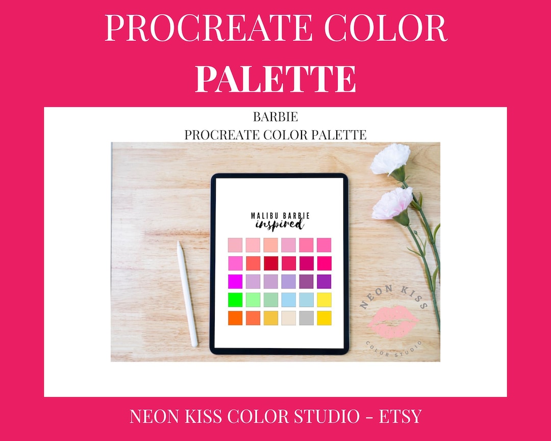 Procreate Color Palette Malibu Barbie Pink Girly Doll Inspired Color ...