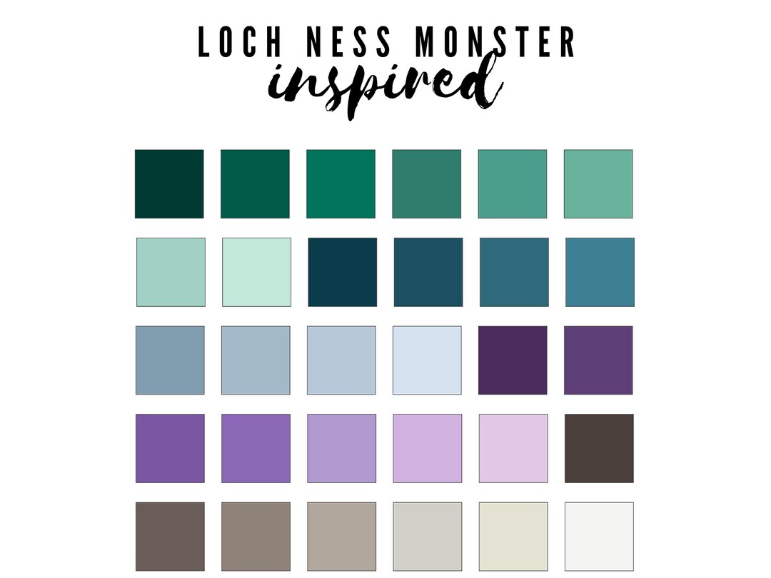 Procreate Color Palette Loch Ness Monster Cryptid Sea Lake Fantasy ...