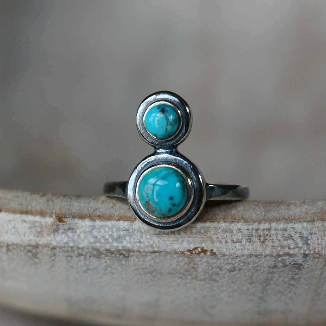 Arc Sterling Silver Ring Turquoise Ring Stacking Ring - Etsy