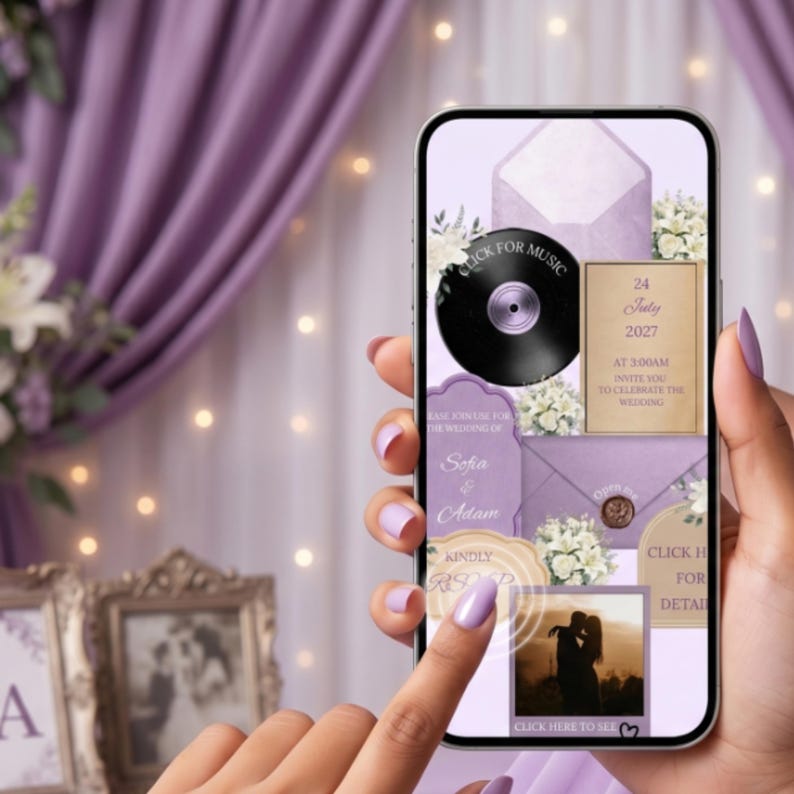 Editable Invitation Marriage Digital Canva Template With Wedding ...