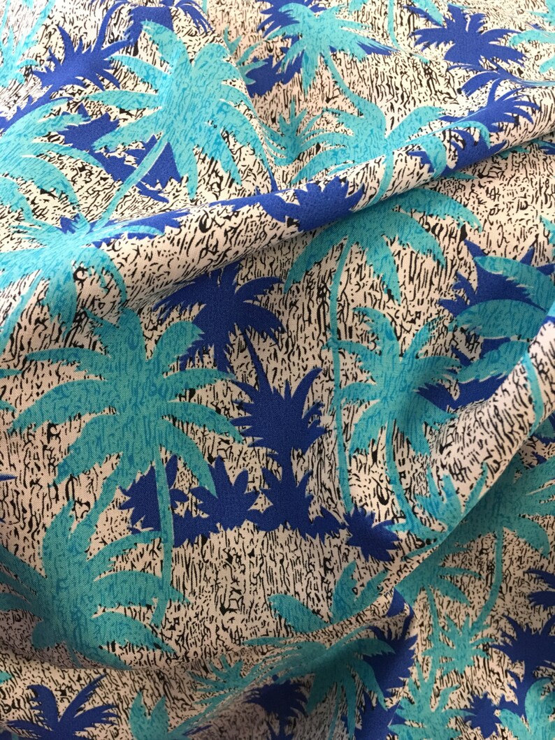 Tropical Hawaiian Palm Trees Print Rayon Challis Fabric - Etsy