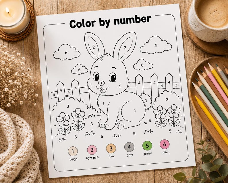 Color by Number Printable for Kids, Animals Coloring Book PDF ...
