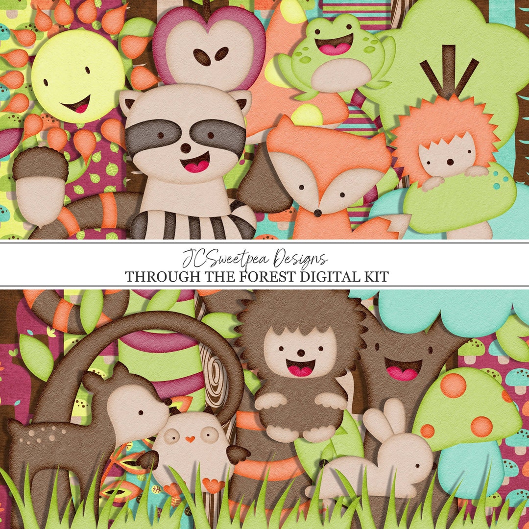 Through the Forest Digital Scrapbooking Kit - Etsy