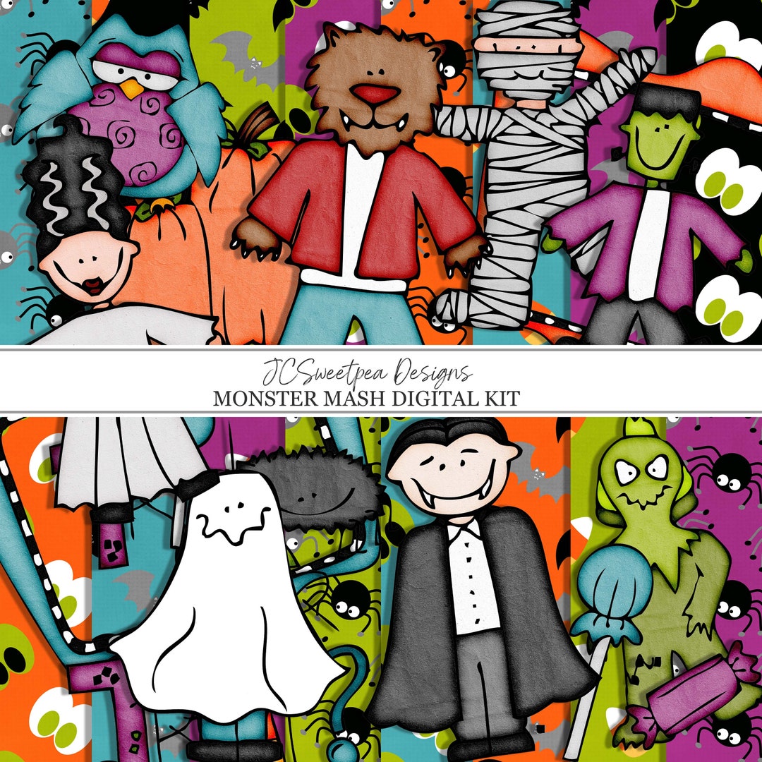 Monster Mash Halloween Digital Scrapbooking Kit - Etsy