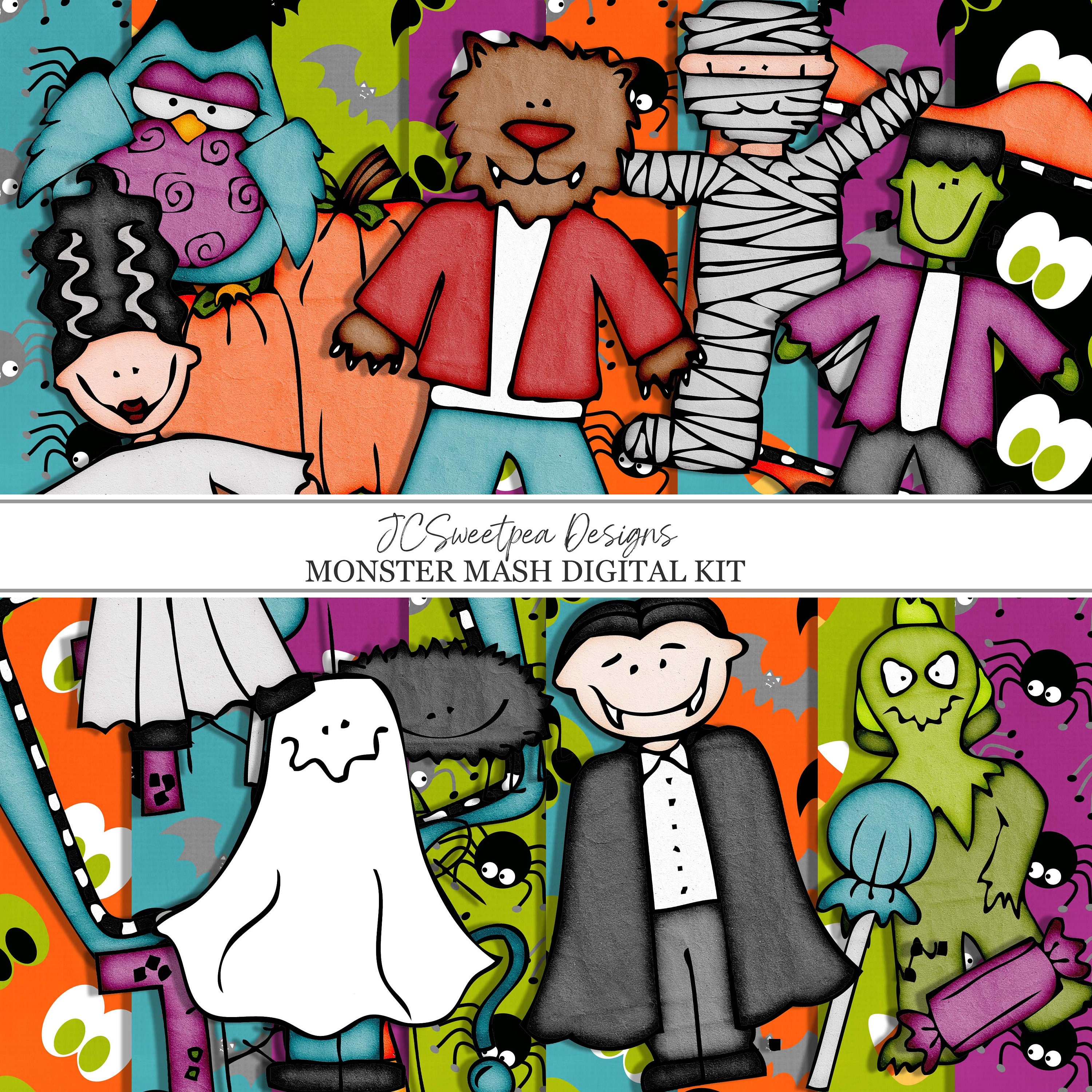 Monster Mash Halloween Digital Scrapbooking Kit - Etsy