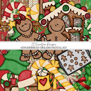 Gingerbread Dreams Digital Scrapbook Kit - Christmas - Etsy