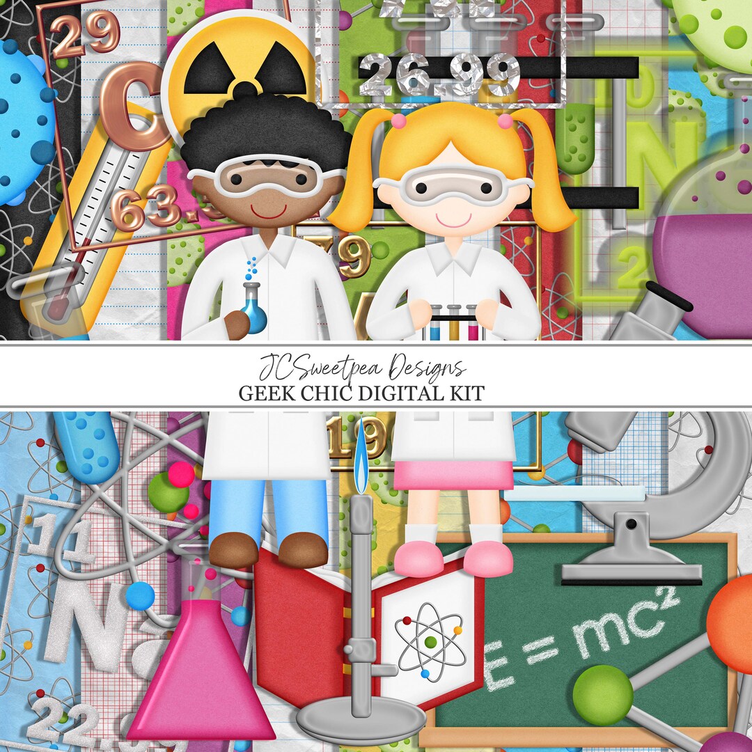 Geek Chic - Chemistry Digital Scrapbooking Kit - Etsy