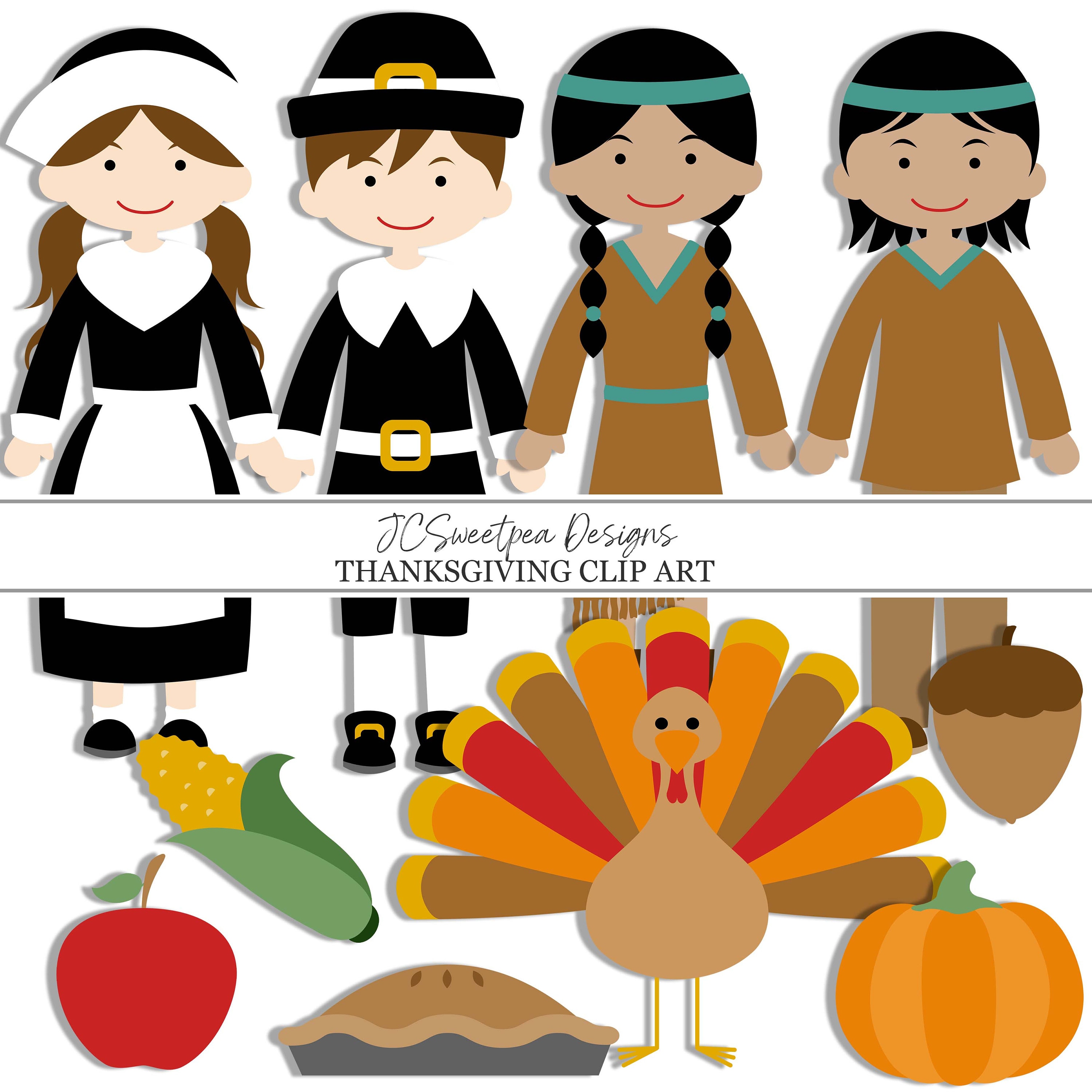 Thanksgiving Clip Art for Commercial and Personal Use - INSTANT ...