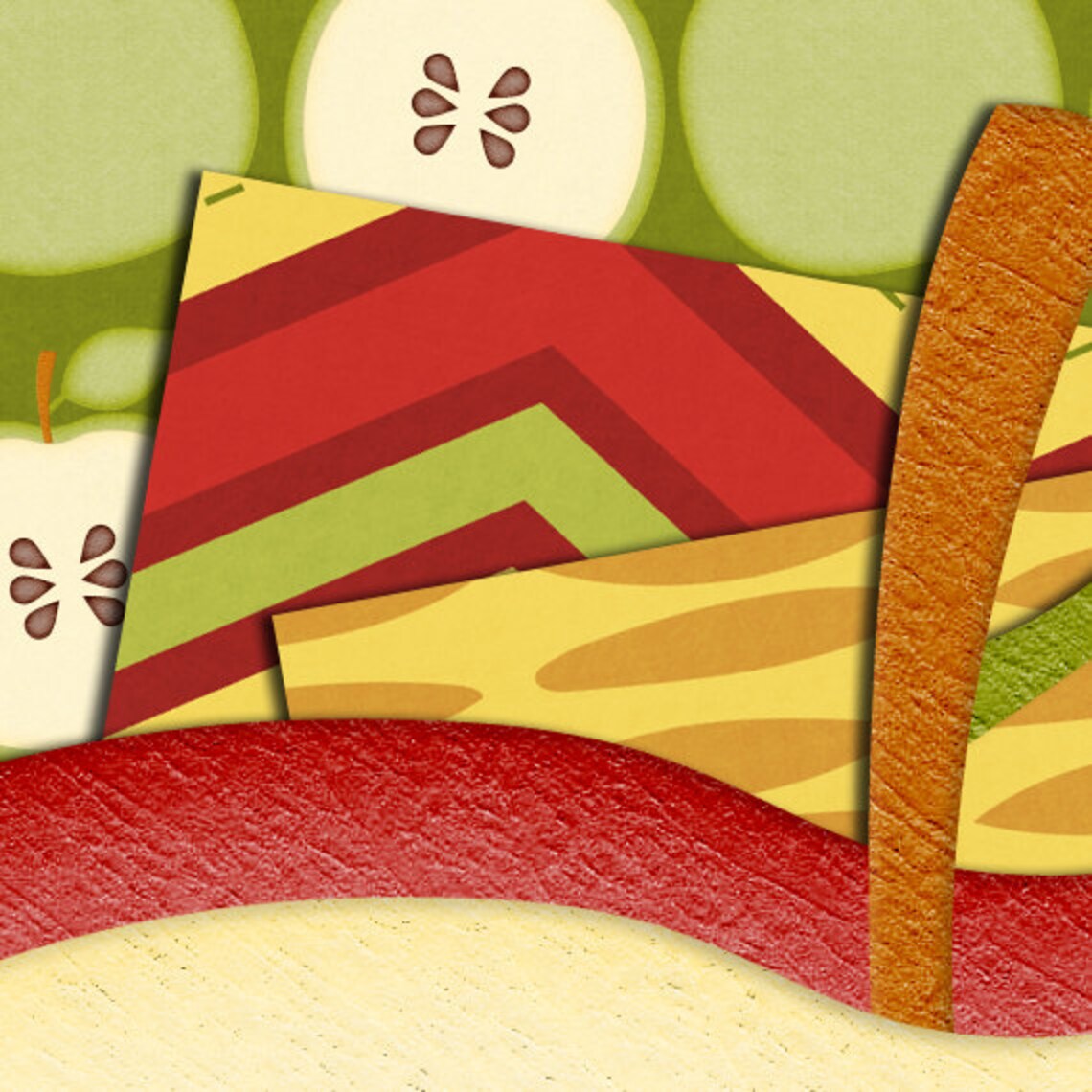 An Apple A Day Digital Scrapbooking Paper Kit - Etsy