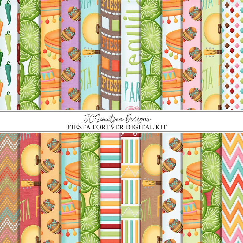 Fiesta Forever Digital Scrapbooking Kit - Cinco De Mayo - Etsy