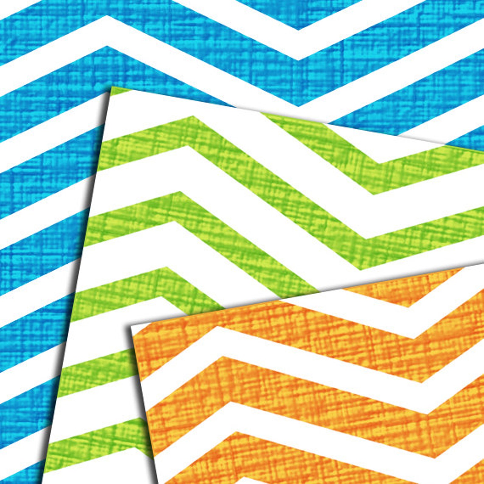 Chevron Digital Scrapbooking Paper Set - Etsy