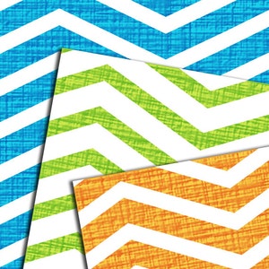Chevron Digital Scrapbooking Paper Set - Etsy