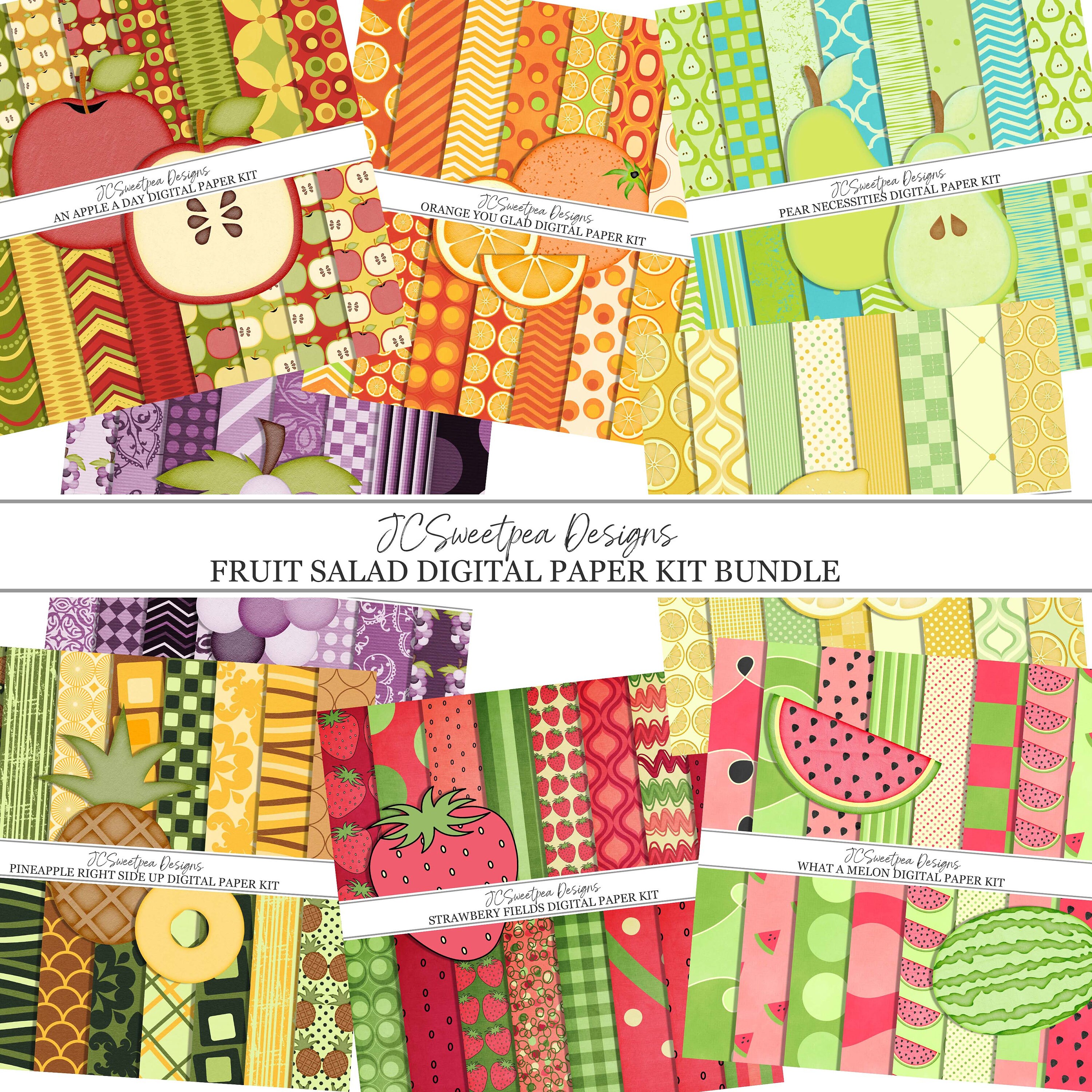 Fruit Salad Digital Scrapbooking Paper Superpack - Etsy