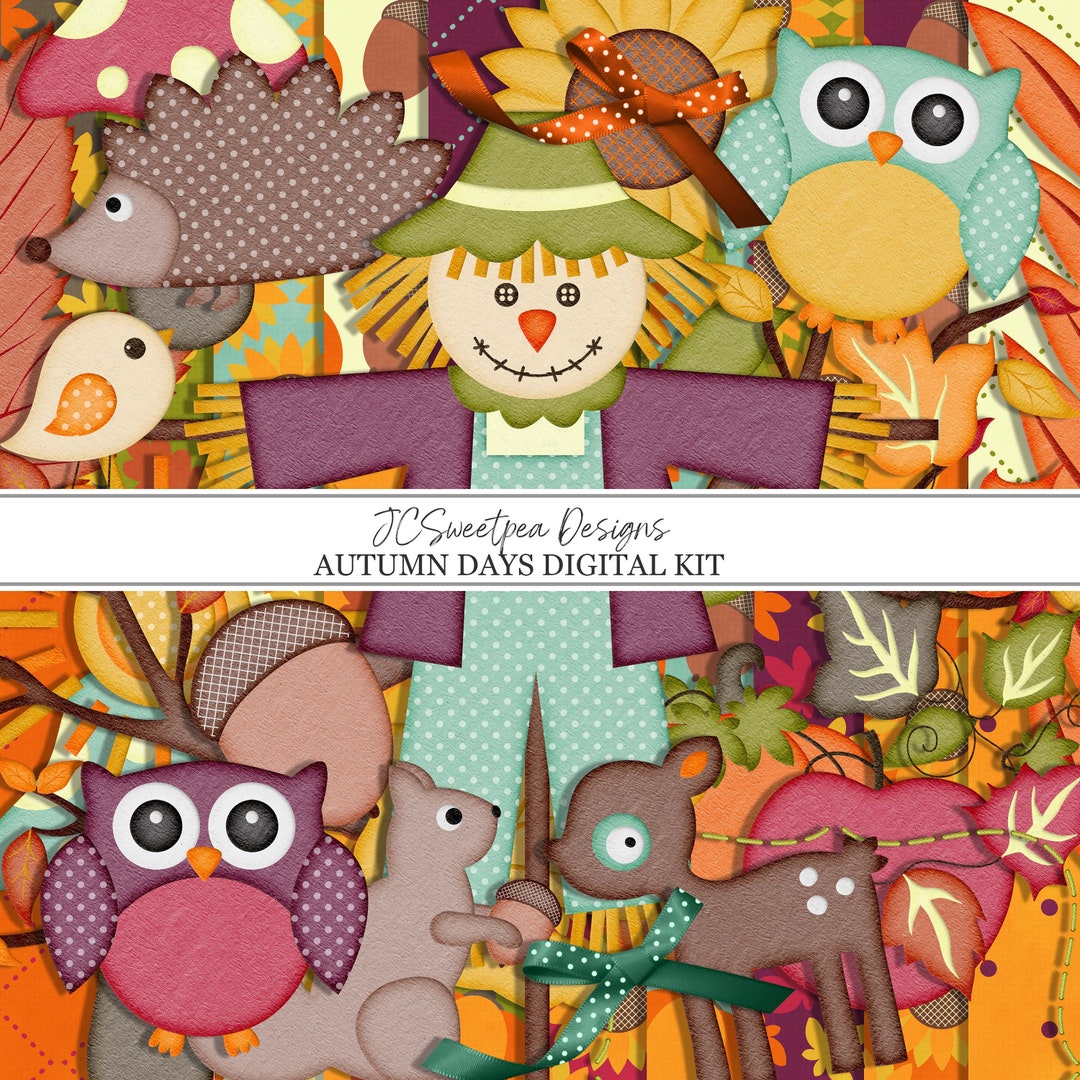 Autumn Days Digital Scrapbooking Kit - Etsy