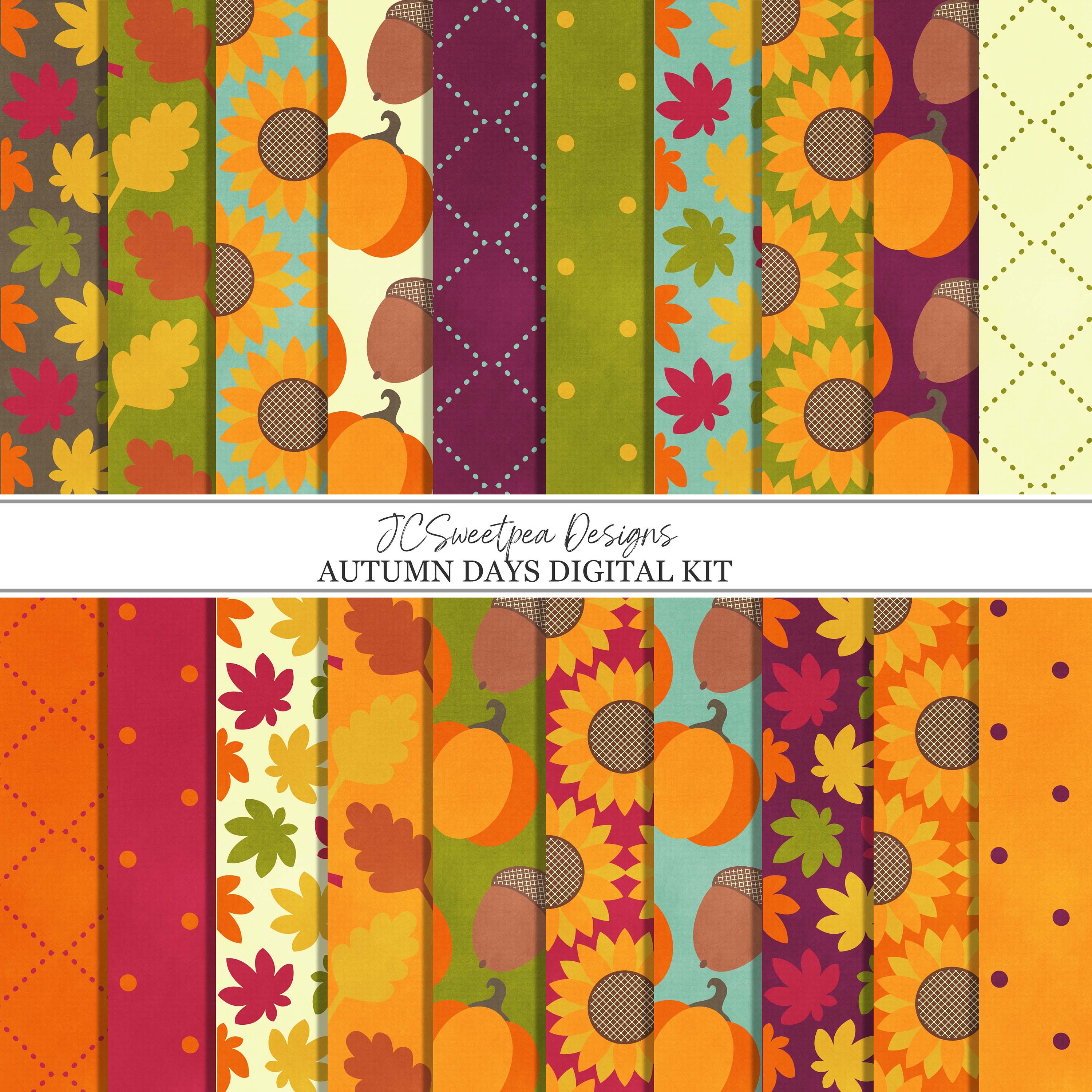 Autumn Days Digital Scrapbooking Kit - Etsy