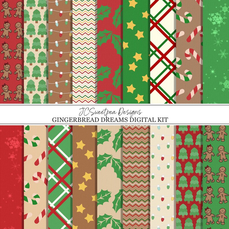 Gingerbread Dreams Digital Scrapbook Kit - Christmas - Etsy