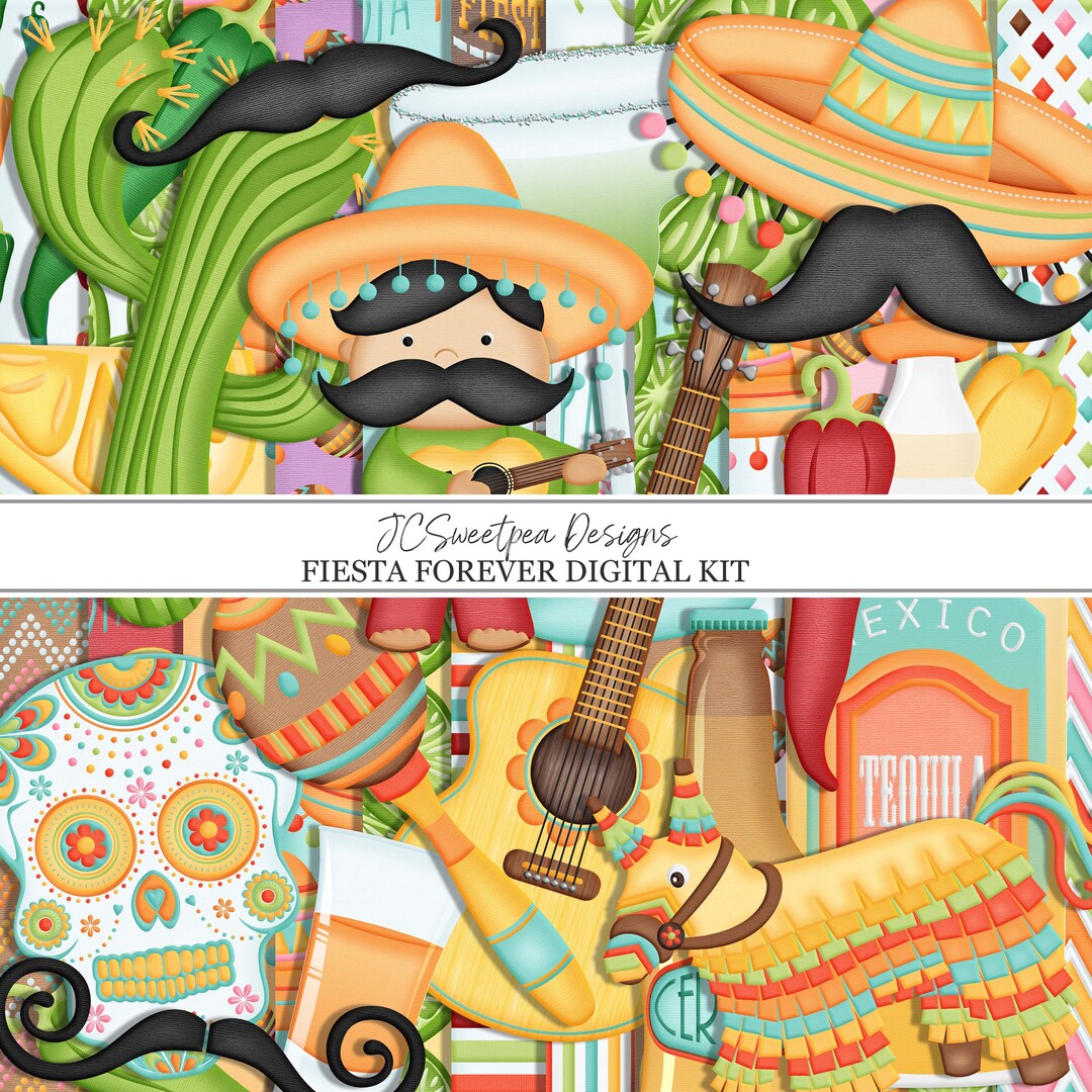 Fiesta Forever Digital Scrapbooking Kit - Cinco De Mayo - Etsy