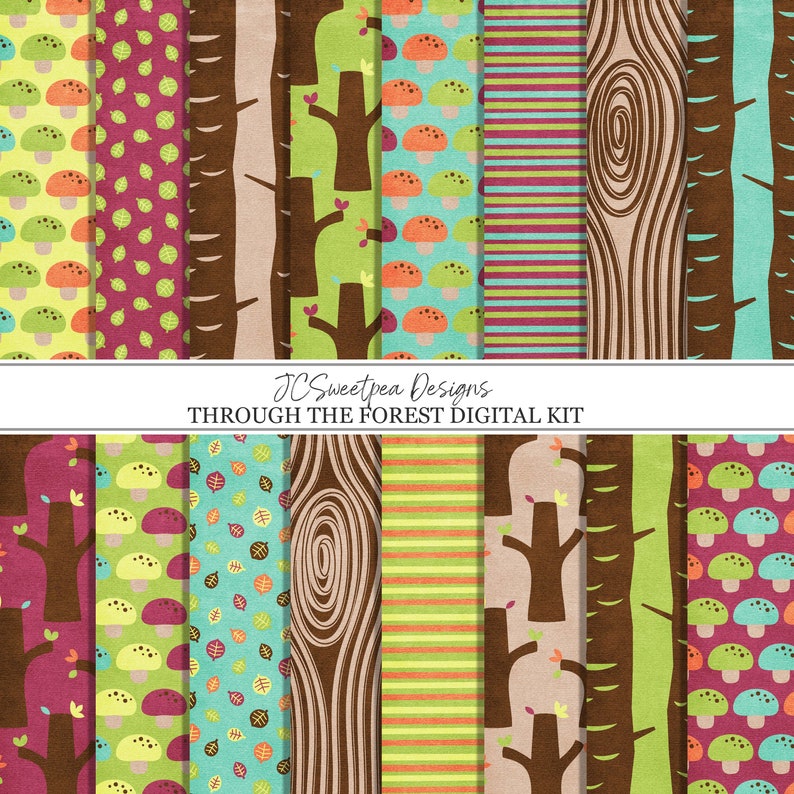 Through the Forest Digital Scrapbooking Kit - Etsy