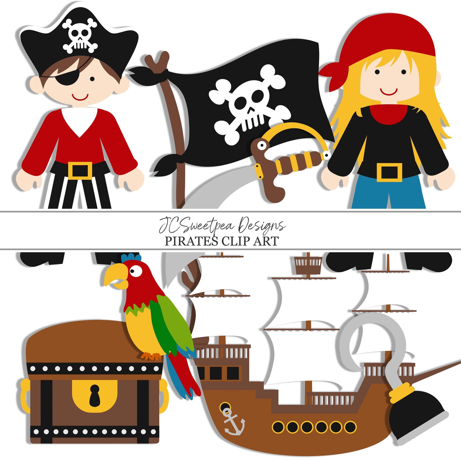 Pirates Digital Clip Art for Commercial or Personal Use - INSTANT ...