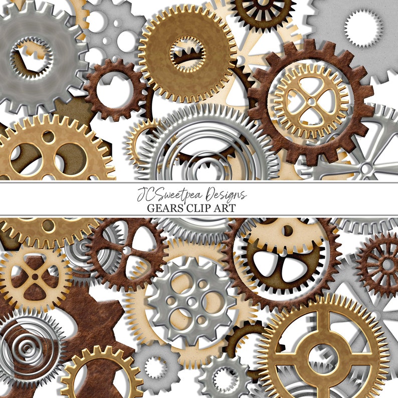 Gear Steampunk Clip Art Personal and Commercial Use Digital ...