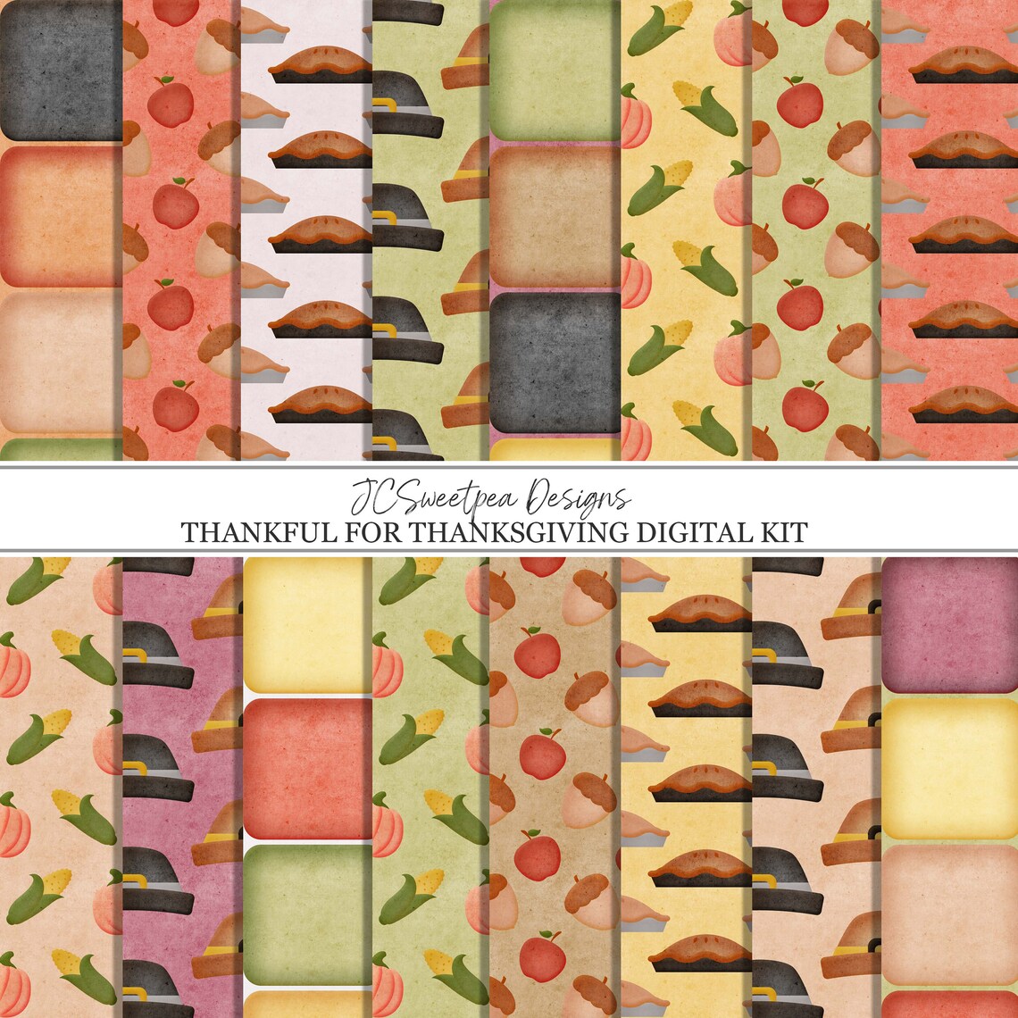Thankful for Thanksgiving Digital Scrapbooking Kit - Etsy