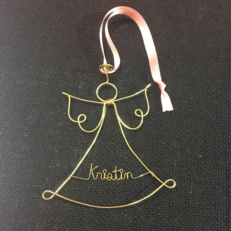 Customized Wire Wrapped Angel Ornament, Personalized Name Christmas ...