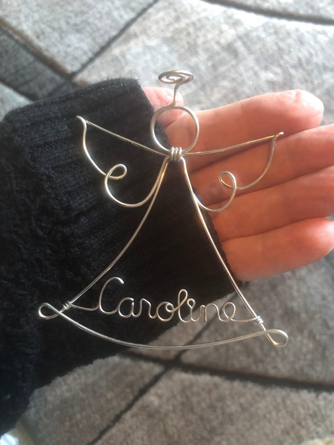 Customized Wire Wrapped Angel Ornament, Personalized Name Christmas ...