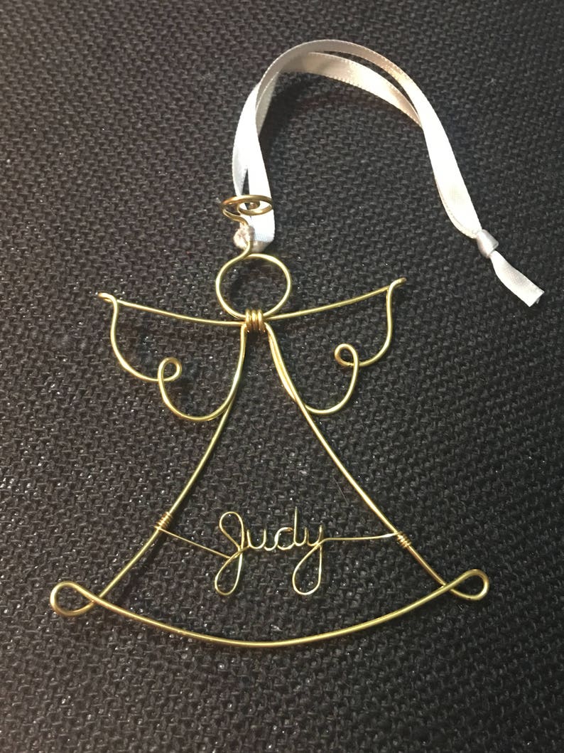 Customized Wire Wrapped Angel Ornament, Personalized Name Christmas ...