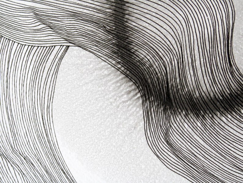 Flow of Lines Abstract Ink Original Art on Paper 35 X 25 Cm - Etsy